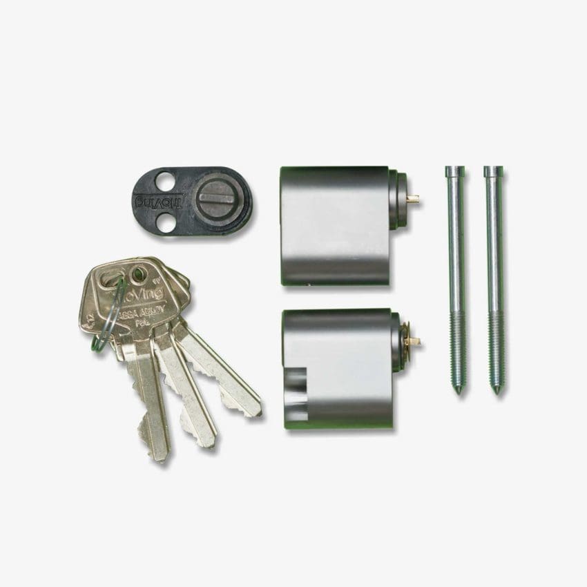 Dobbel sylinder inn- og utvendig med nøkkel til 67mm dør - NorDan